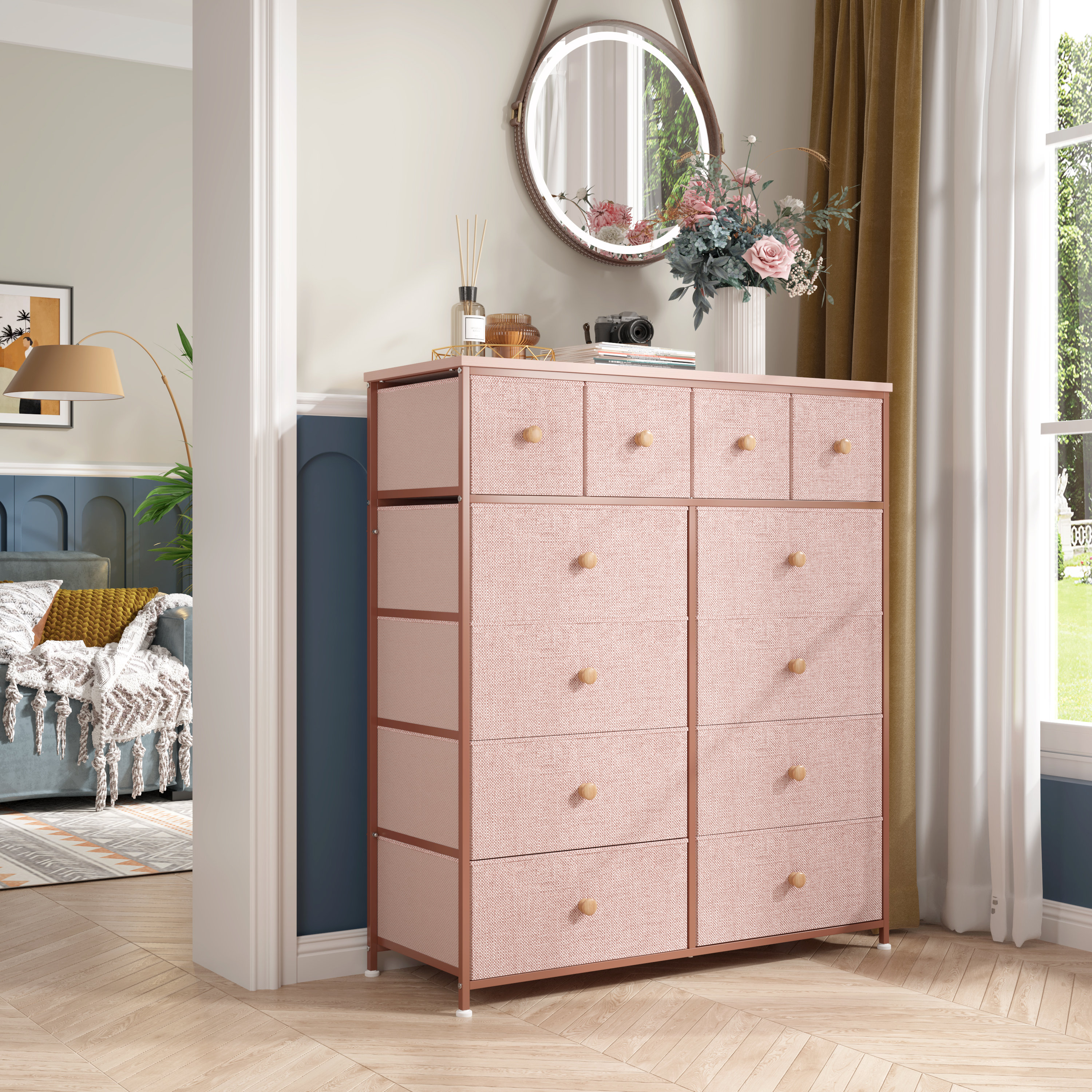 Ebern Designs Pekka Dresser for Bedroom with 12 Spacious Storage ...