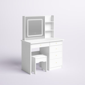 Etta Avenue™ Emilee 39.4'' Wide Vanity Set with Stool and Mirror ...