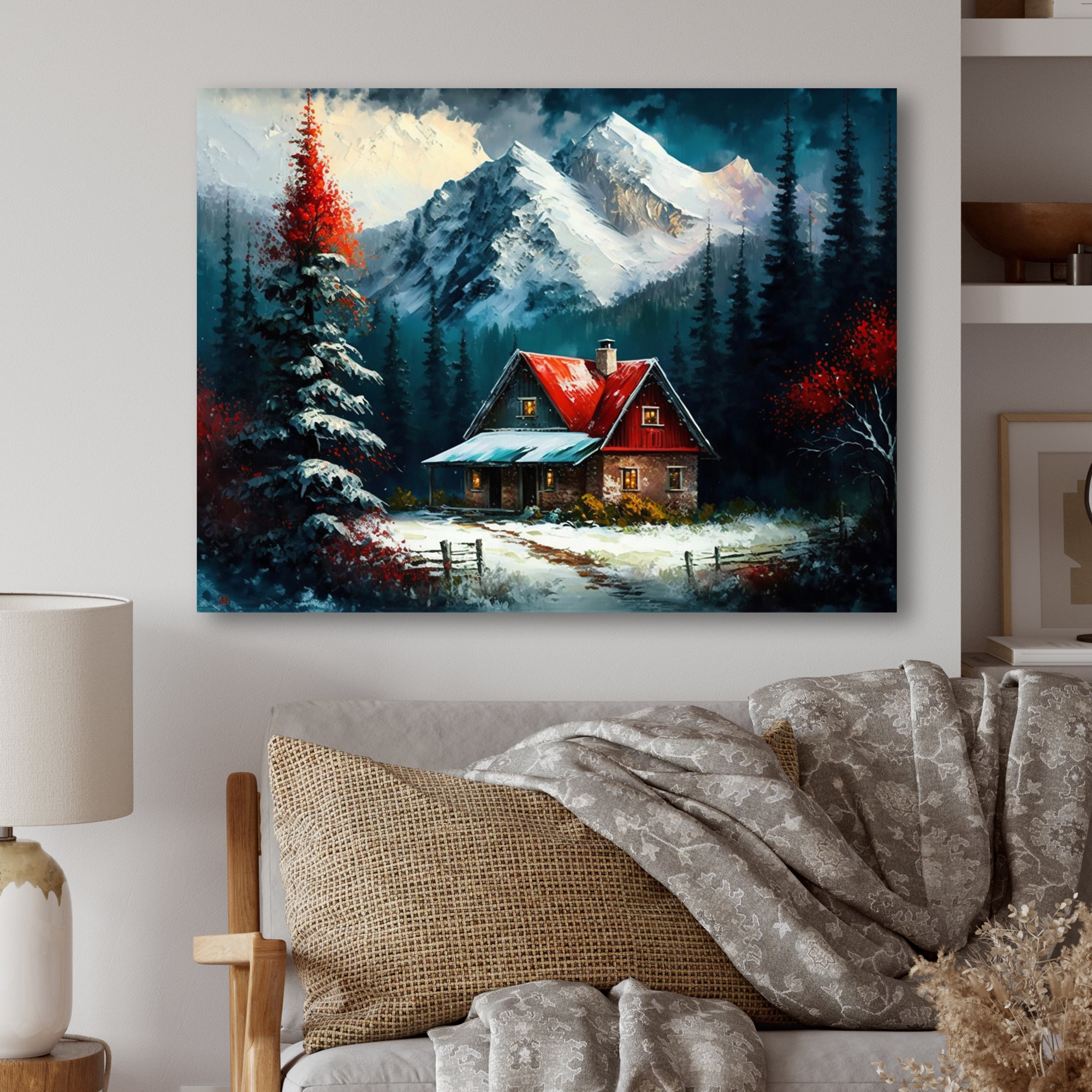 Millwood Pines Cabin In The Woods In Winter II - Farmhouse / Country ...