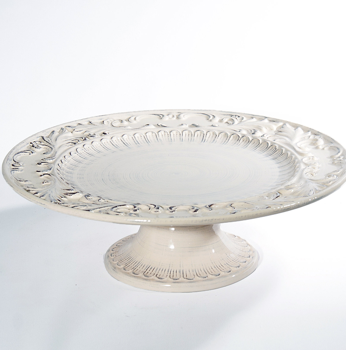 Intrada Italy Baroque Round Footed Platter | Wayfair