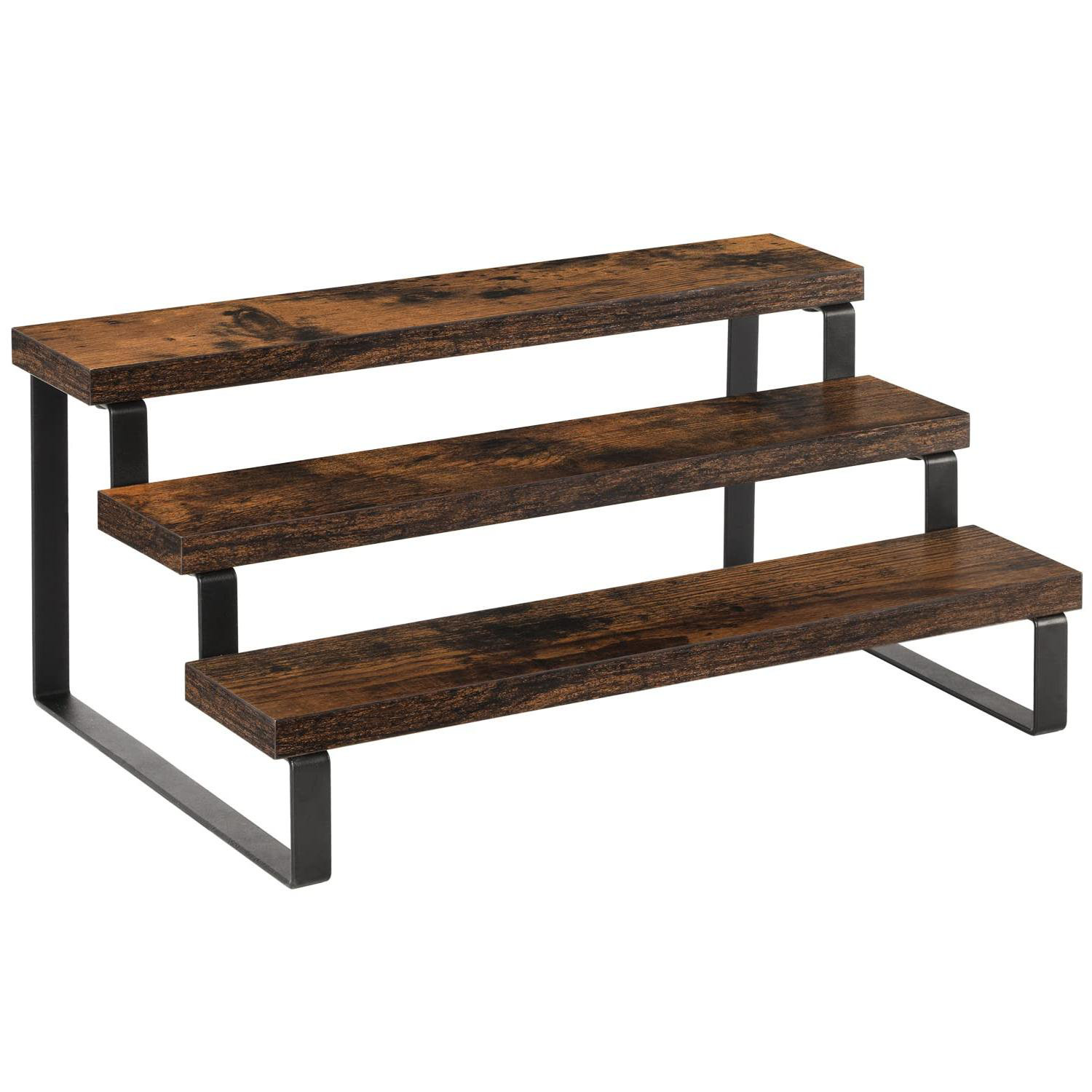 17 Stories 3-Tier Wooden Display Riser Stand, Rustic Organizer ...