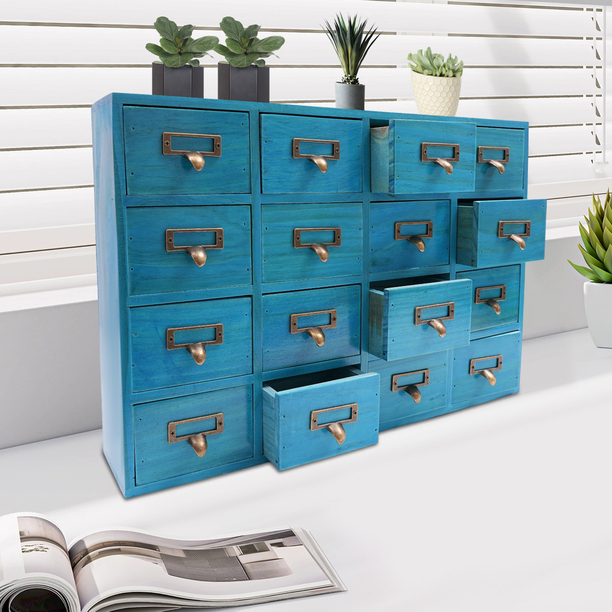 Everly Quinn Tondia Wood Stackable Desk Organizer with Drawers | Wayfair