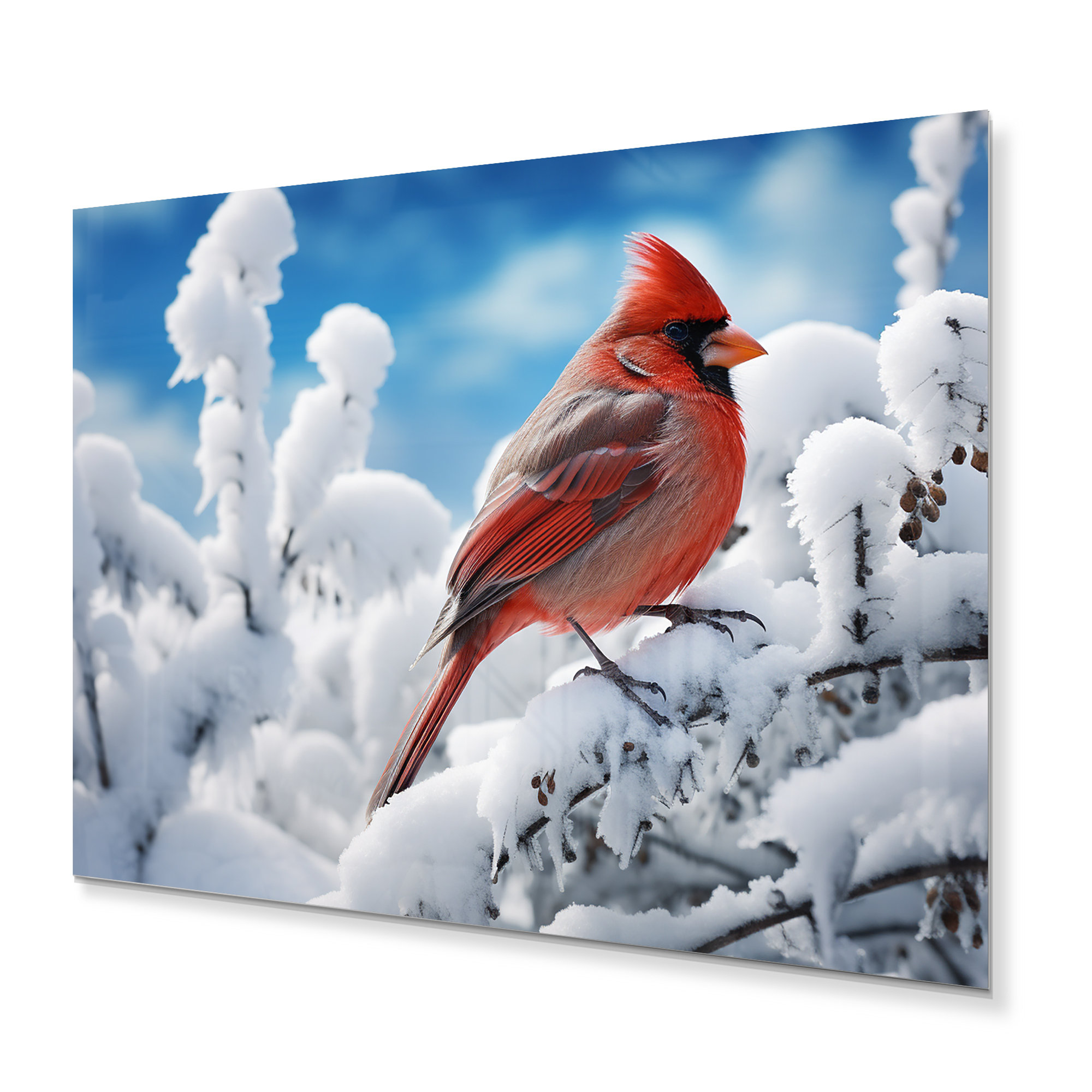 Ebern Designs Canada Red Cardinal Bird Winter Wonderland II - Animals ...