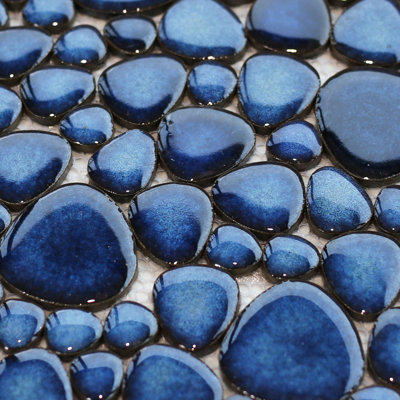 Blujellyfish Blue Porcelain Pebbles / Rocks Wall & Floor Tile | Wayfair