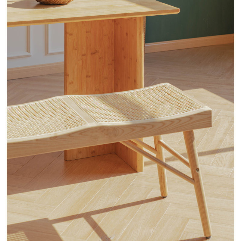 Red Barrel Studio® Brylynn Solid Wood & Cane Bench & Reviews | Wayfair