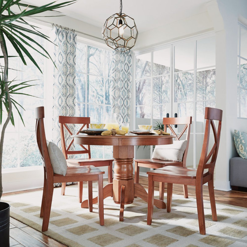 August Grove® Standridge Round Solid Wood Dining Table & Reviews | Wayfair