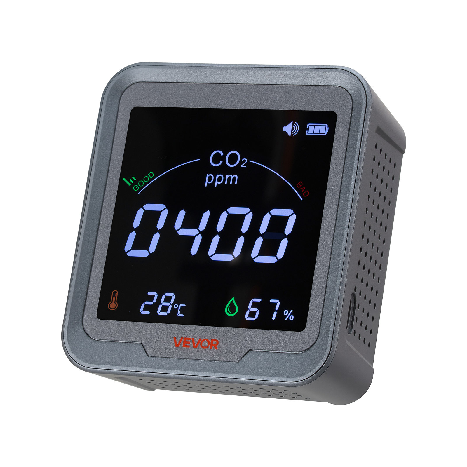 VEVOR Carbon Dioxide Monitor, CO2 Controller with Temperature and ...