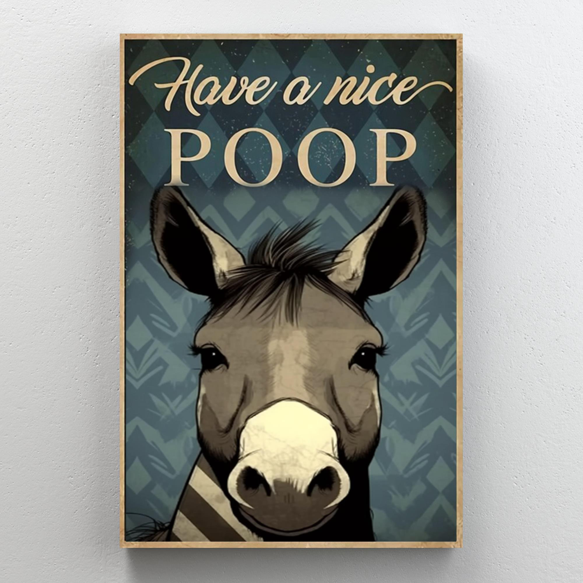 Trinx Donkey Have A Nice Poop Rectangle Graphic Art Print On Wrapped ...