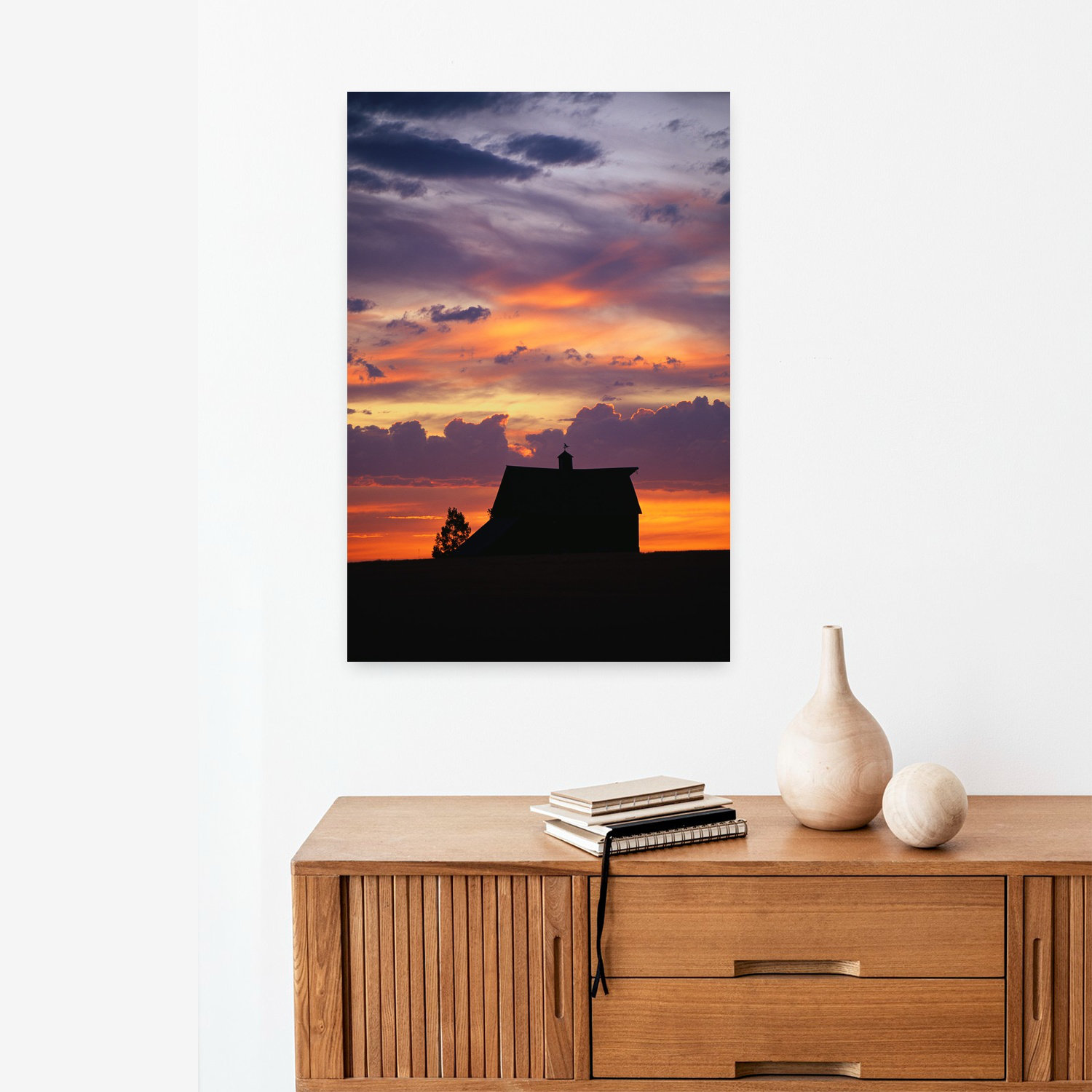 Ophelia & Co. Barn At Sunset Colorful Rustic Abstract Architecture ...