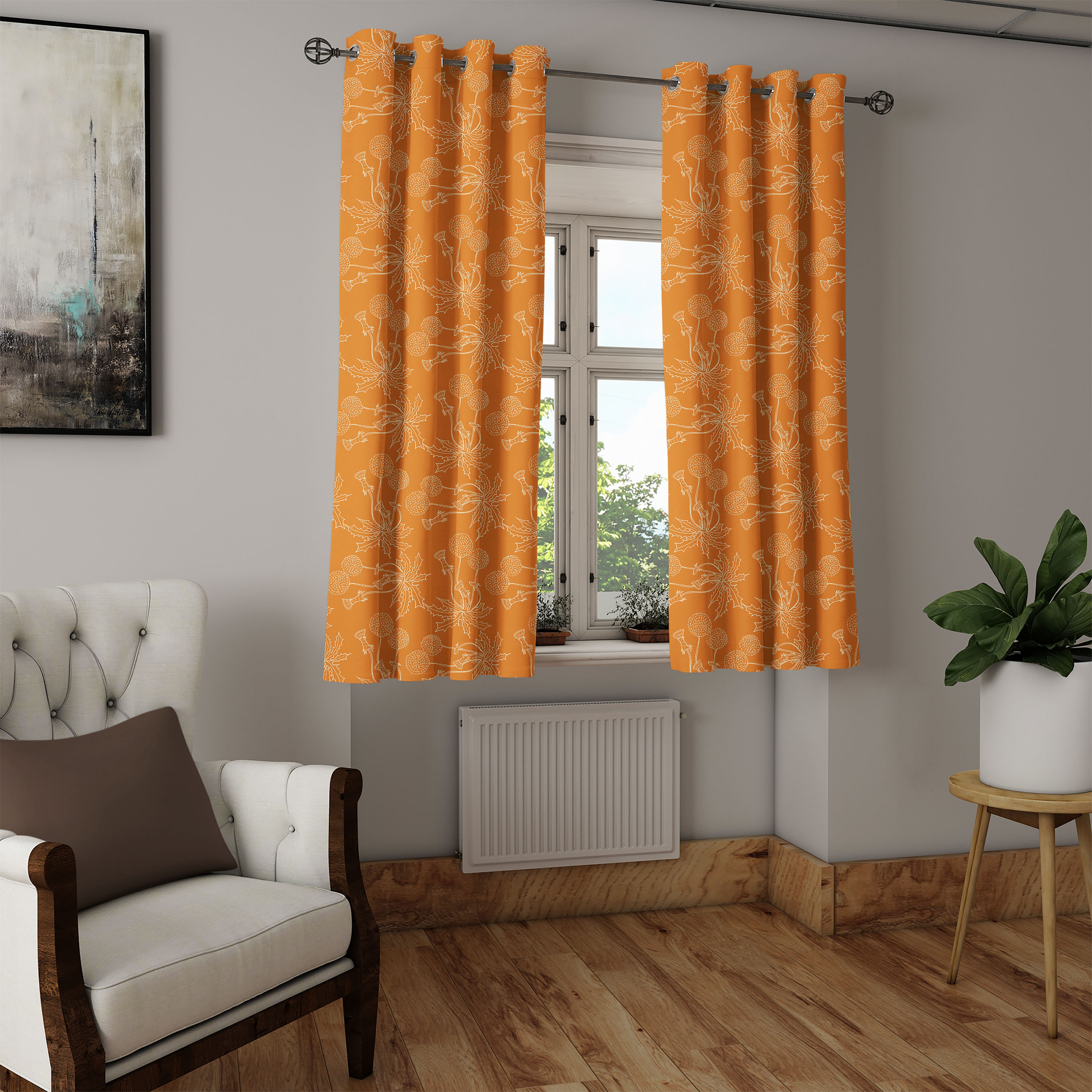 Ophelia & Co. Burnt Orange Grommet Curtain Decorative 2-Panel Window ...
