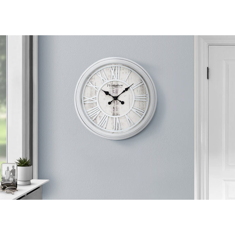 Winston Porter Clocks, 20" Round, Wall Clock, Grey, Transitional | Wayfair