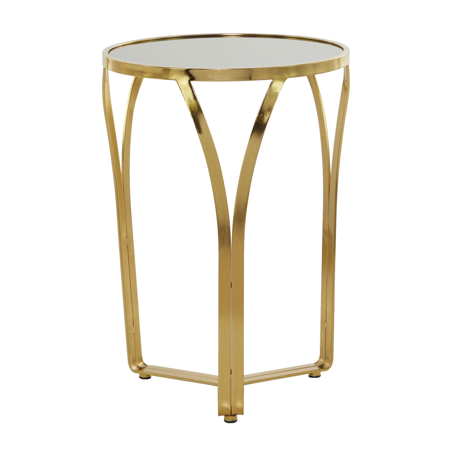 Everly Quinn Metal Side End Gold Accent Table with Black Top | Wayfair