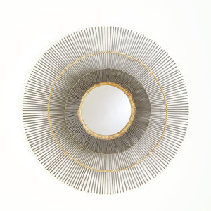 Global Views Quill Burst Steel Round Wall Mirror | Perigold