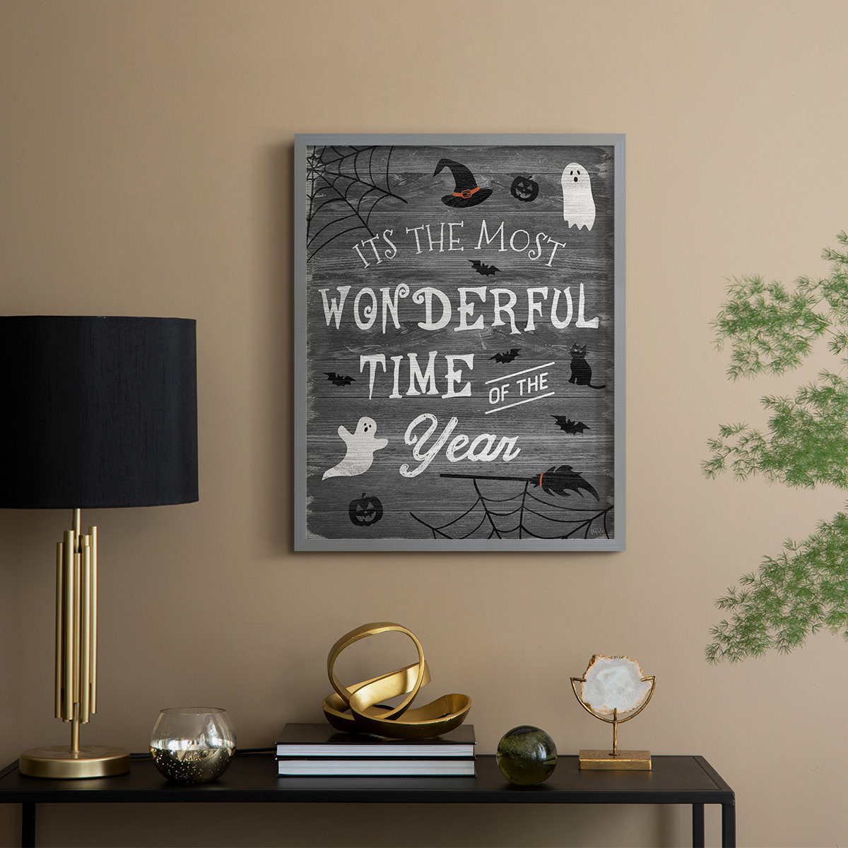 The Holiday Aisle® Time of the Year Halloween Framed Print - Solid Wood ...