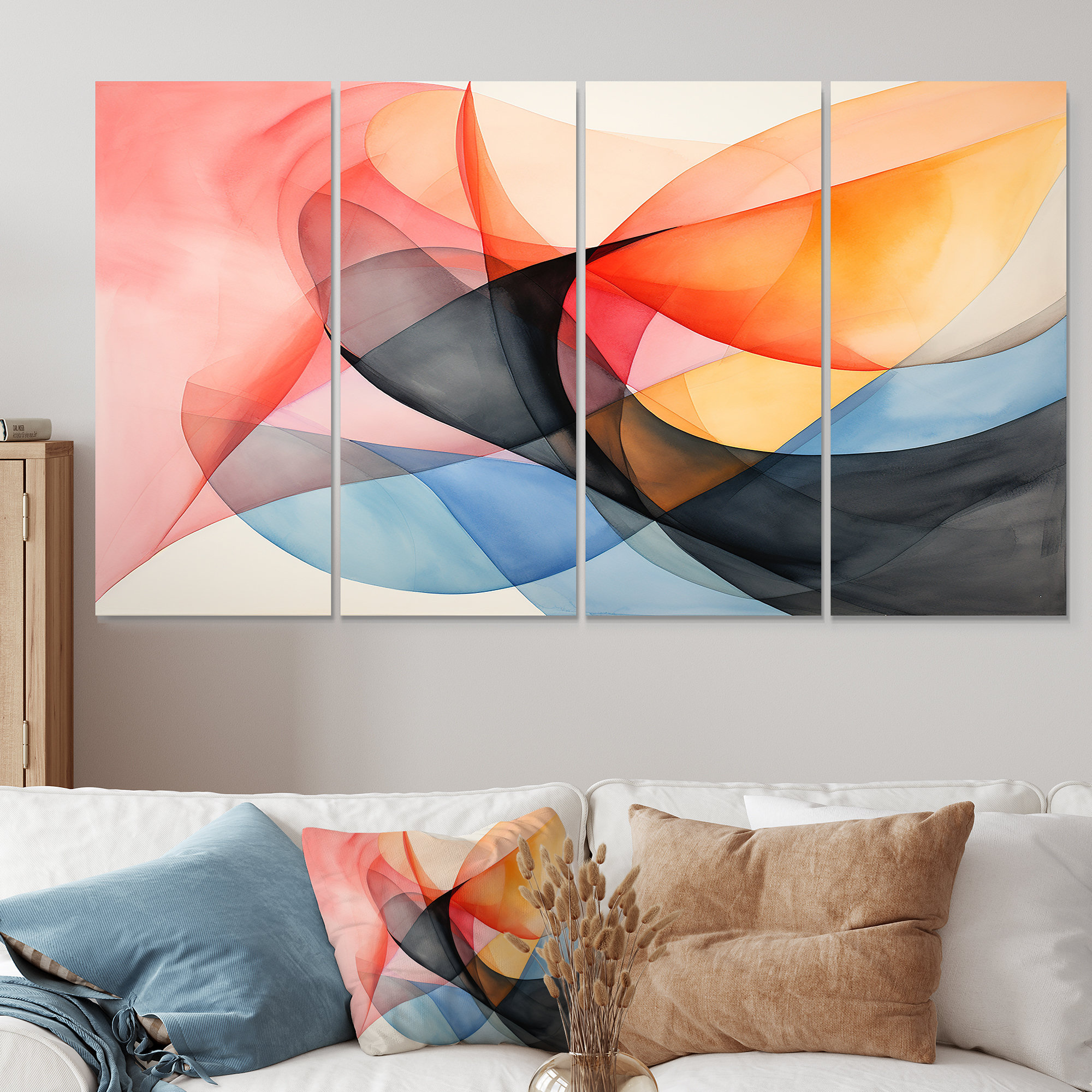 Wrought Studio™ Geometric Soft Colors Patterns I - Abstract Geometric 4 ...