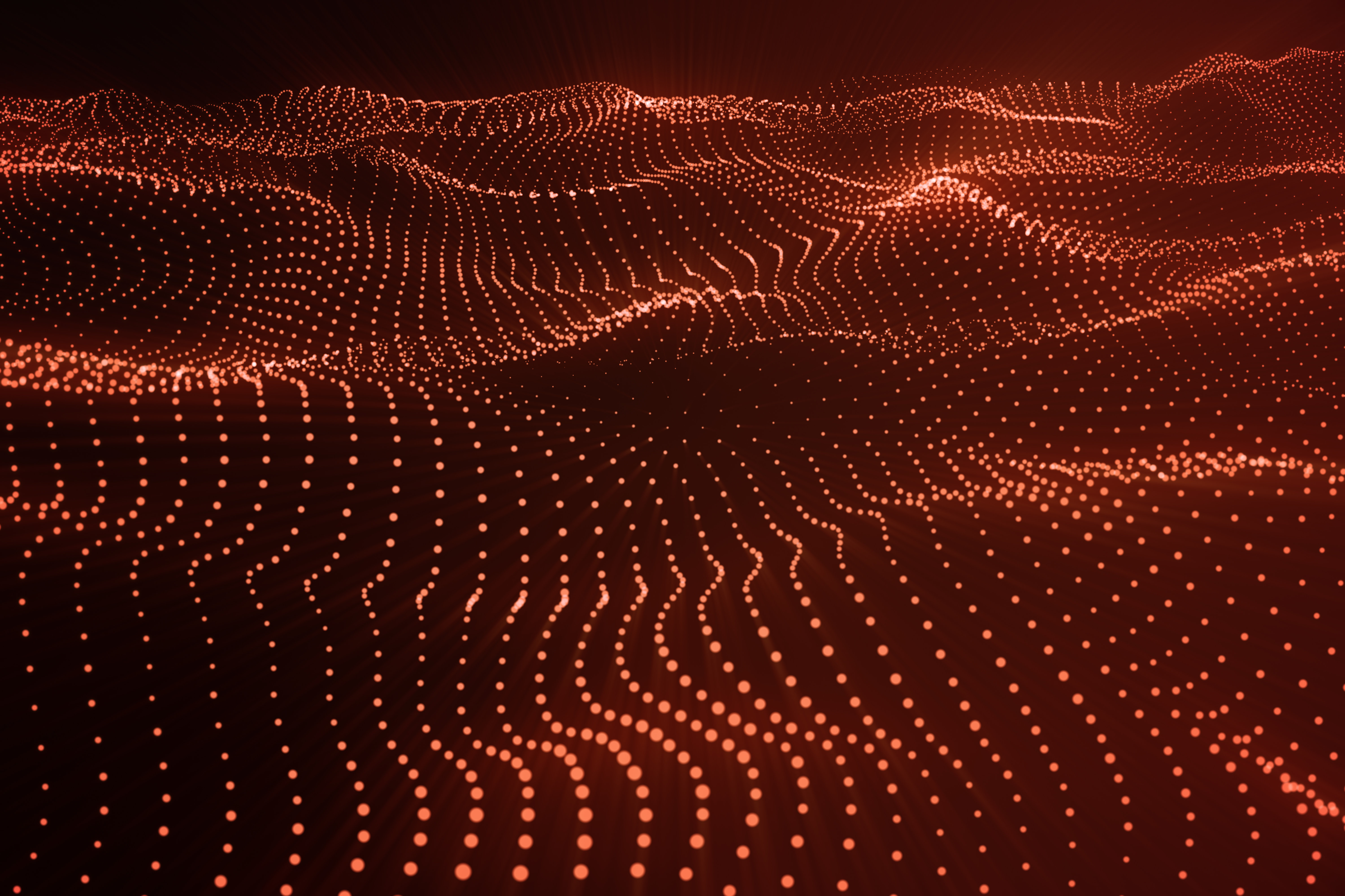 Ivy Bronx Rendering Hi-Tech Digital Terrain, Red Abstract Space On Dark ...