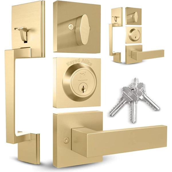 Mega Handles Entry Door Handleset - Single Cylinder Handleset with ...