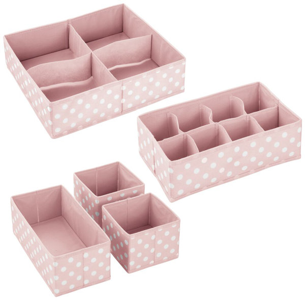mDesign Fabric Nursery Divided Drawer Organizer, Set of 5 | Wayfair