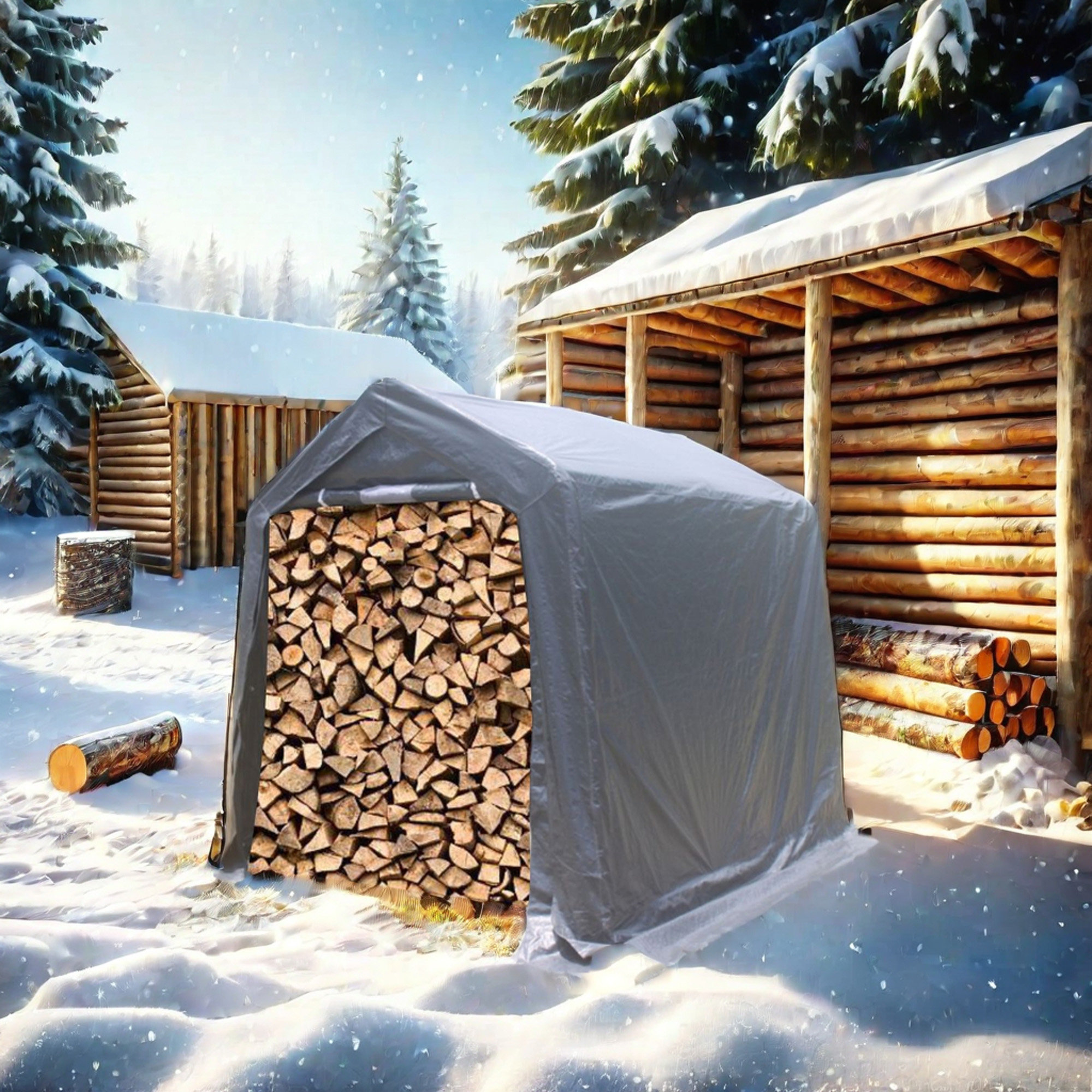 VODYXSEP Outdoor Gazebo Portable Storage Shelter Shed With 2 Roll Up ...