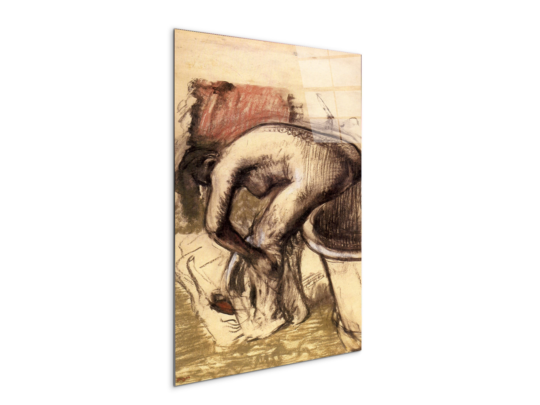 Lark Manor Female on the tub edge her legs drying By Degas Edgar 80cm H ...