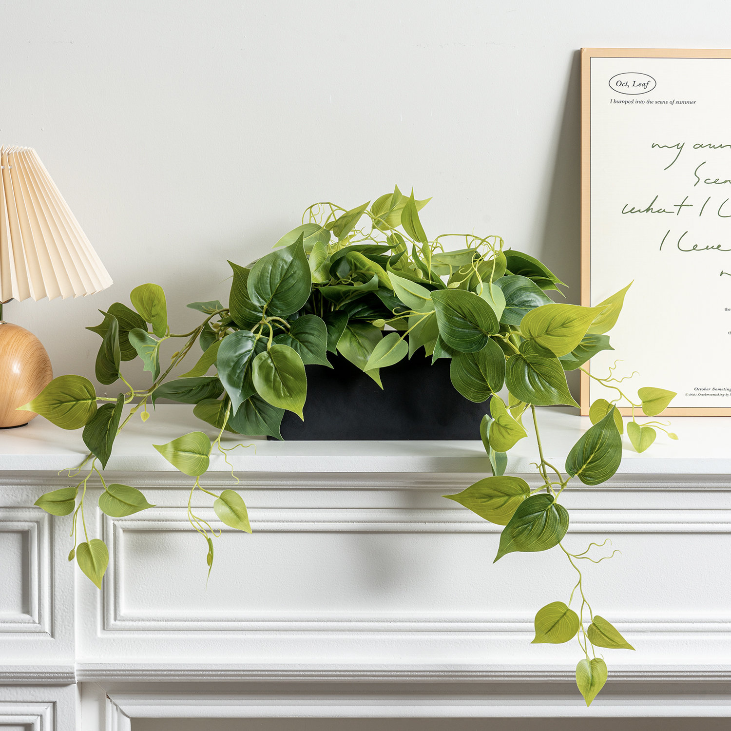 Ebern Designs Fake Vine Greenery Artificial Plant in Black Pot ...