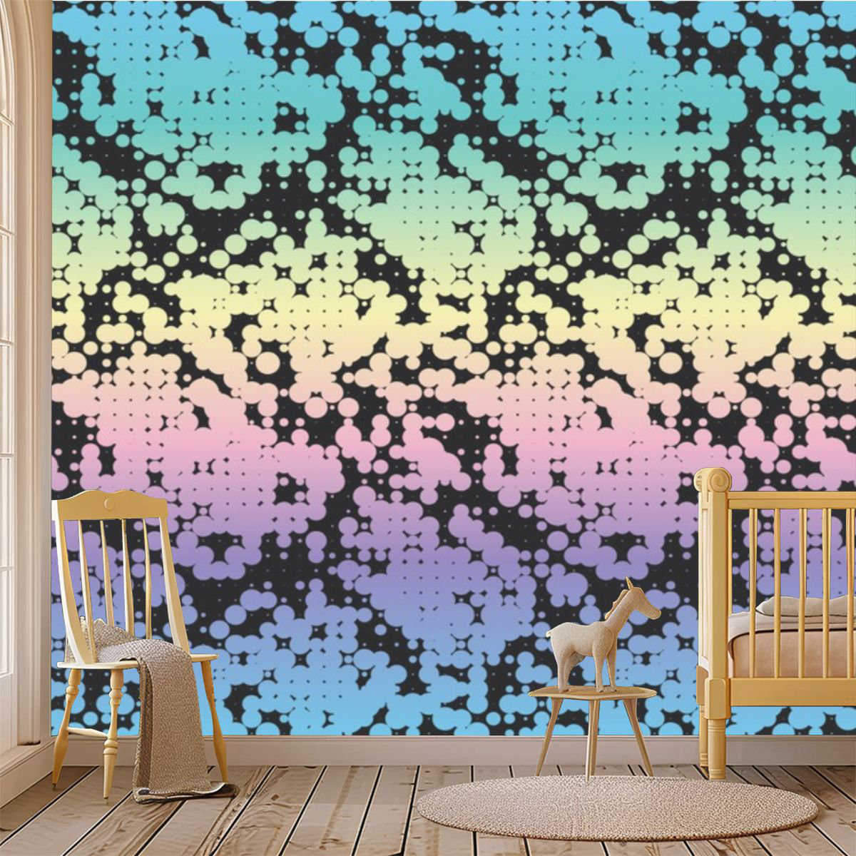 Ivy Bronx Peel and Stick Canvas Wallpaper Wall Mural Dotted Halftone ...