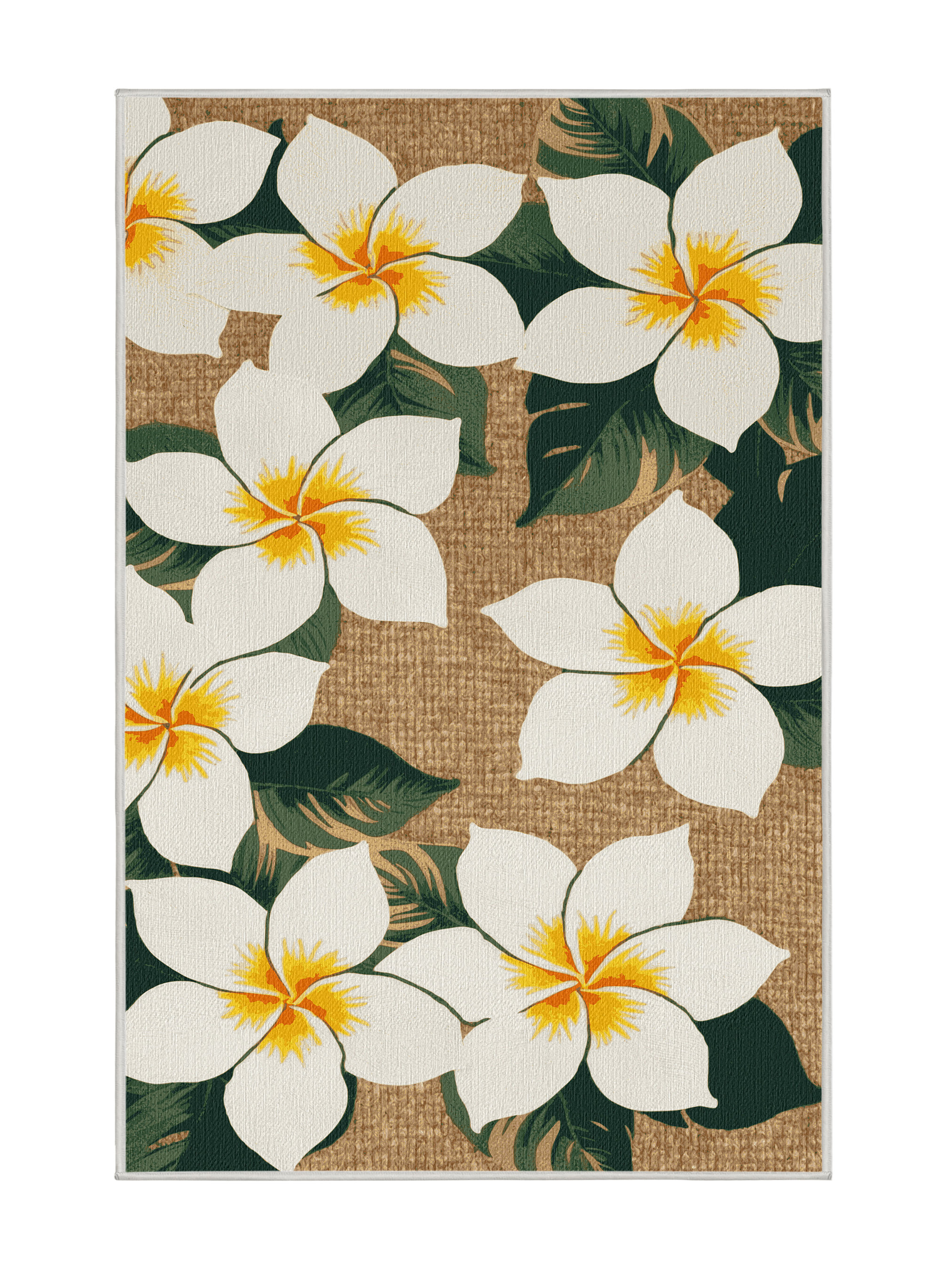 Bayou Breeze Washable Plumeria Hawaiian Area Rug | Wayfair