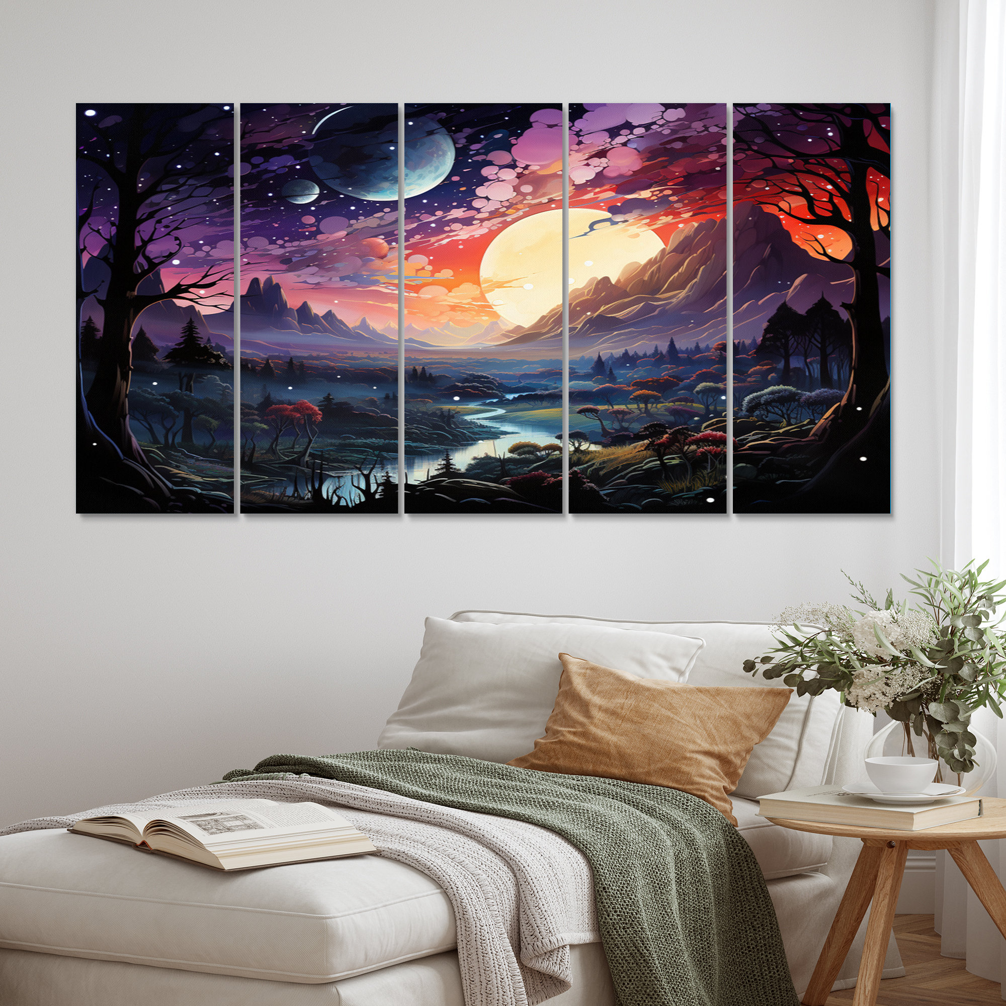 Latitude Run® Stars Infinity Landscape II - 5 Piece Wrapped Canvas ...