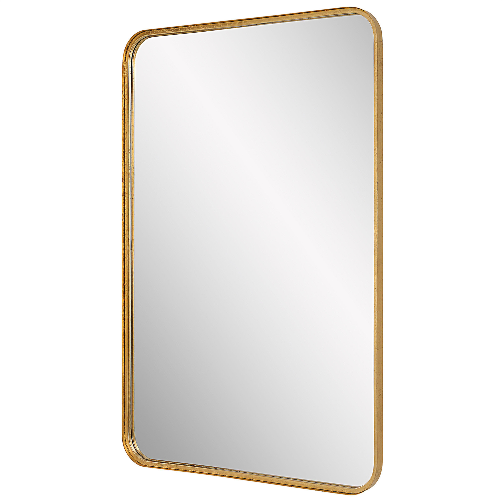 Everly Quinn 38 Inch Wood Wall Mirror, Metal Frame, Rounded Corners ...