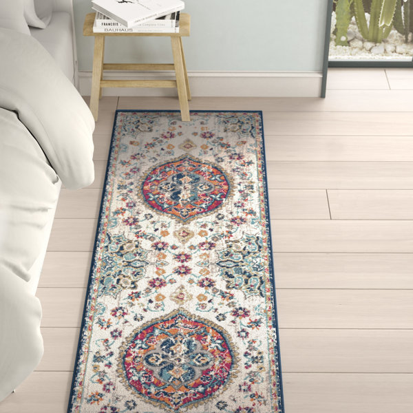 Mistana™ Cambell Oriental Cream/Blue/Pink Area Rug & Reviews | Wayfair
