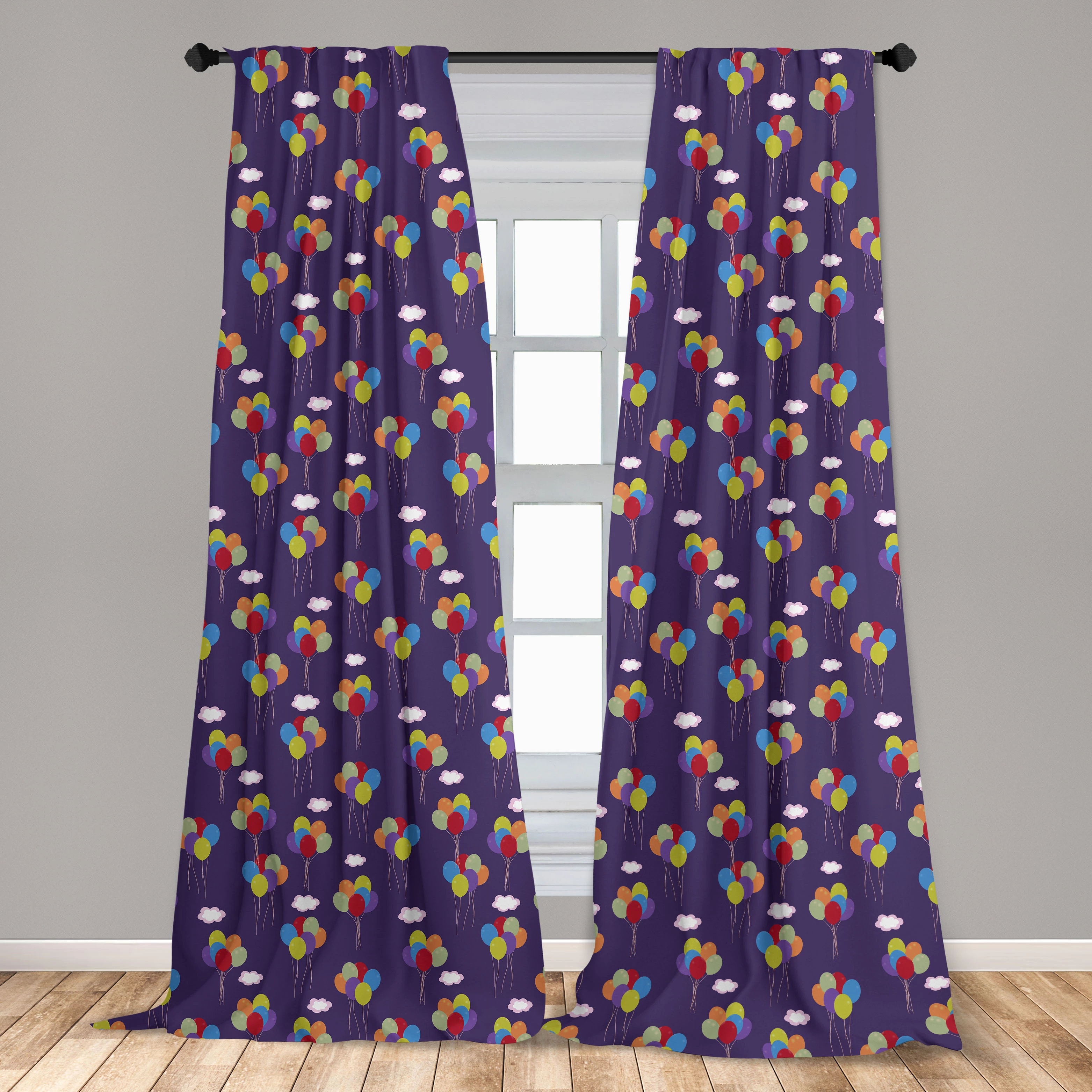 East Urban Home Balloons Semi-Sheer Rod Pocket Curtain Panels | Wayfair