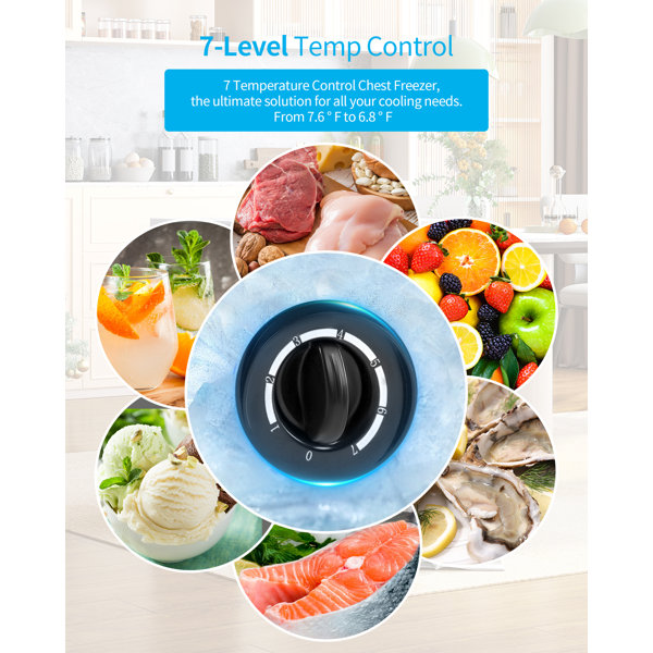 TABU Chest Freezer, 3.5 Cu Ft Deep Freezer with Removable Storage ...