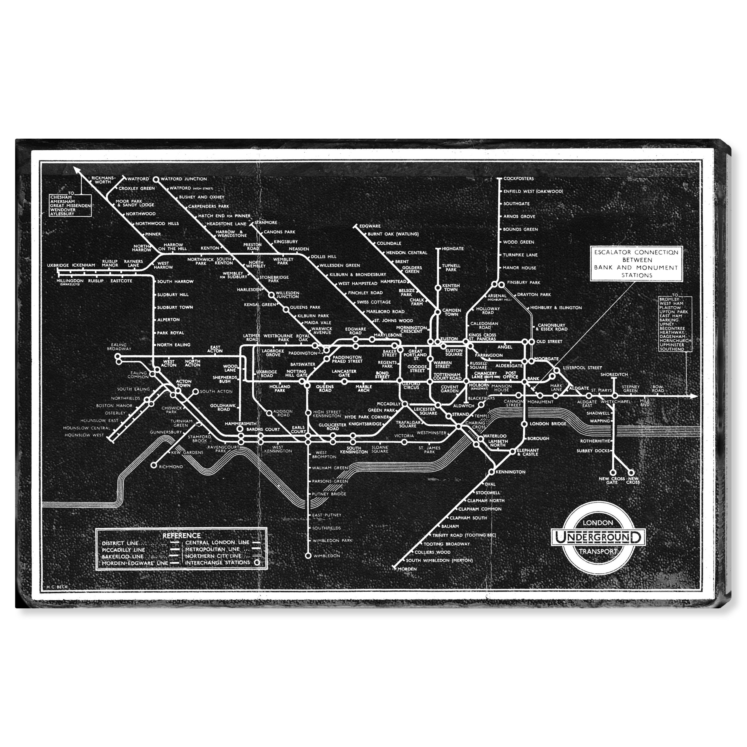 Williston Forge London Underground Map 1934 by Oliver Gal - Framed ...