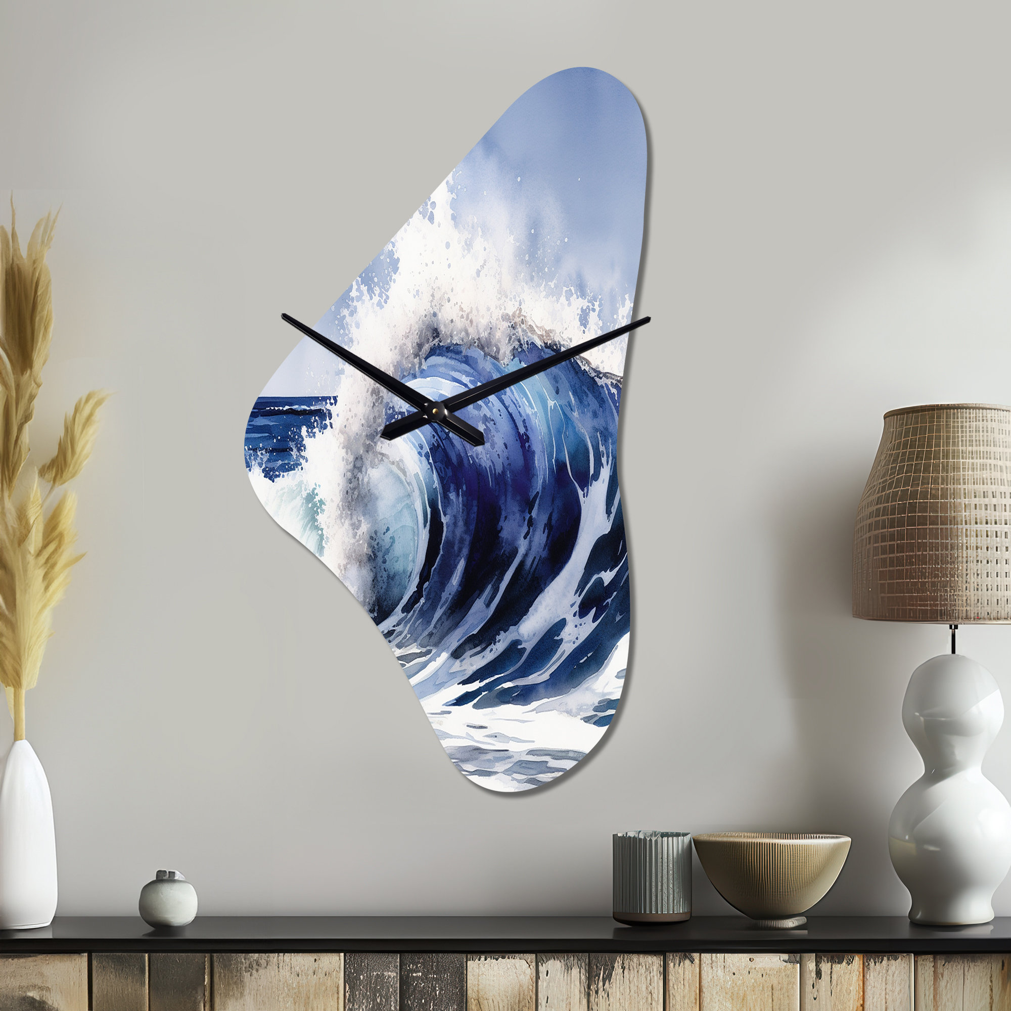 East Urban Home Lucido Ocean Wave Movement V - Beach Asymmetrical Metal ...