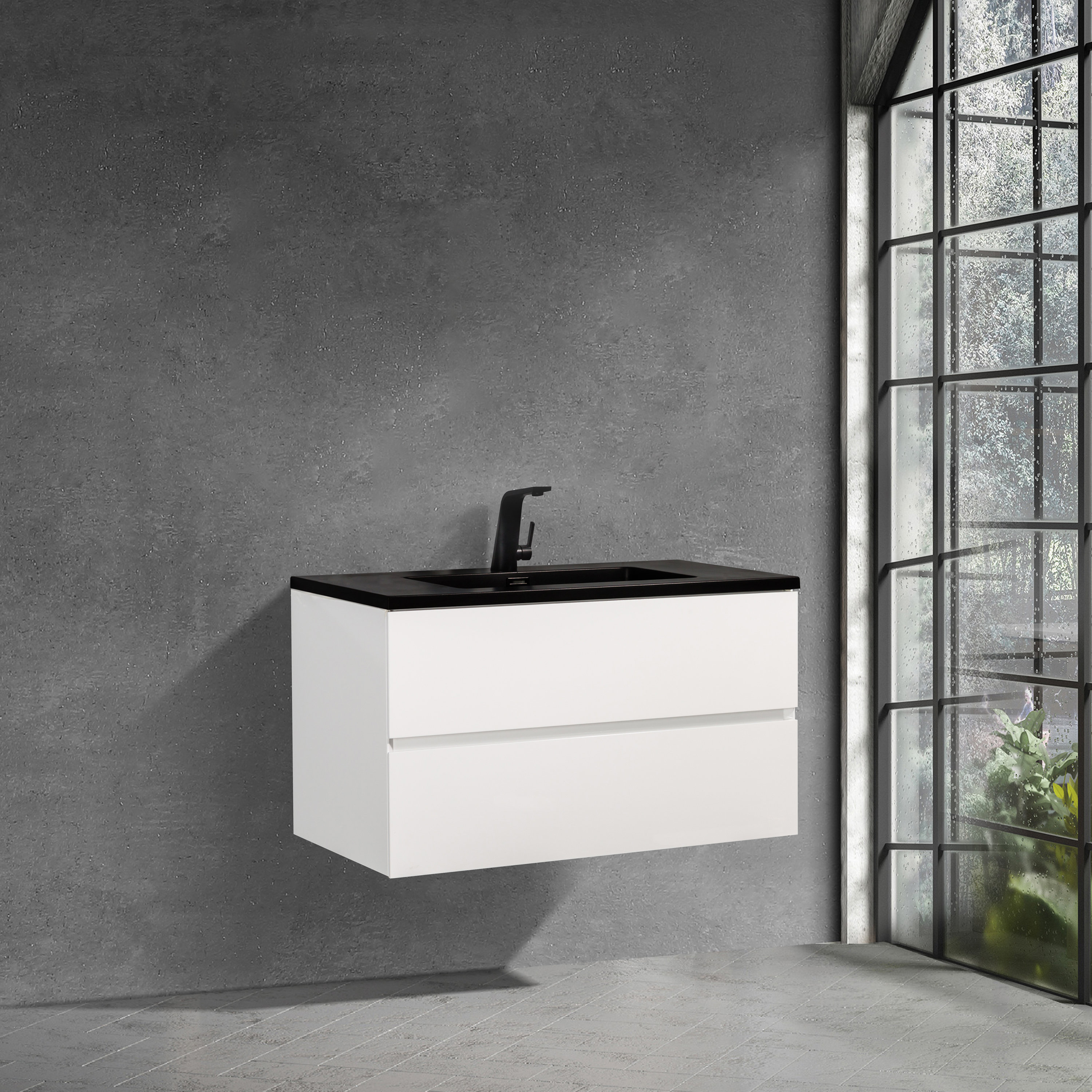 Orren Ellis Kozeta 35.4" W x 18.9" D x 20.7" H Wall-Mounted Single ...