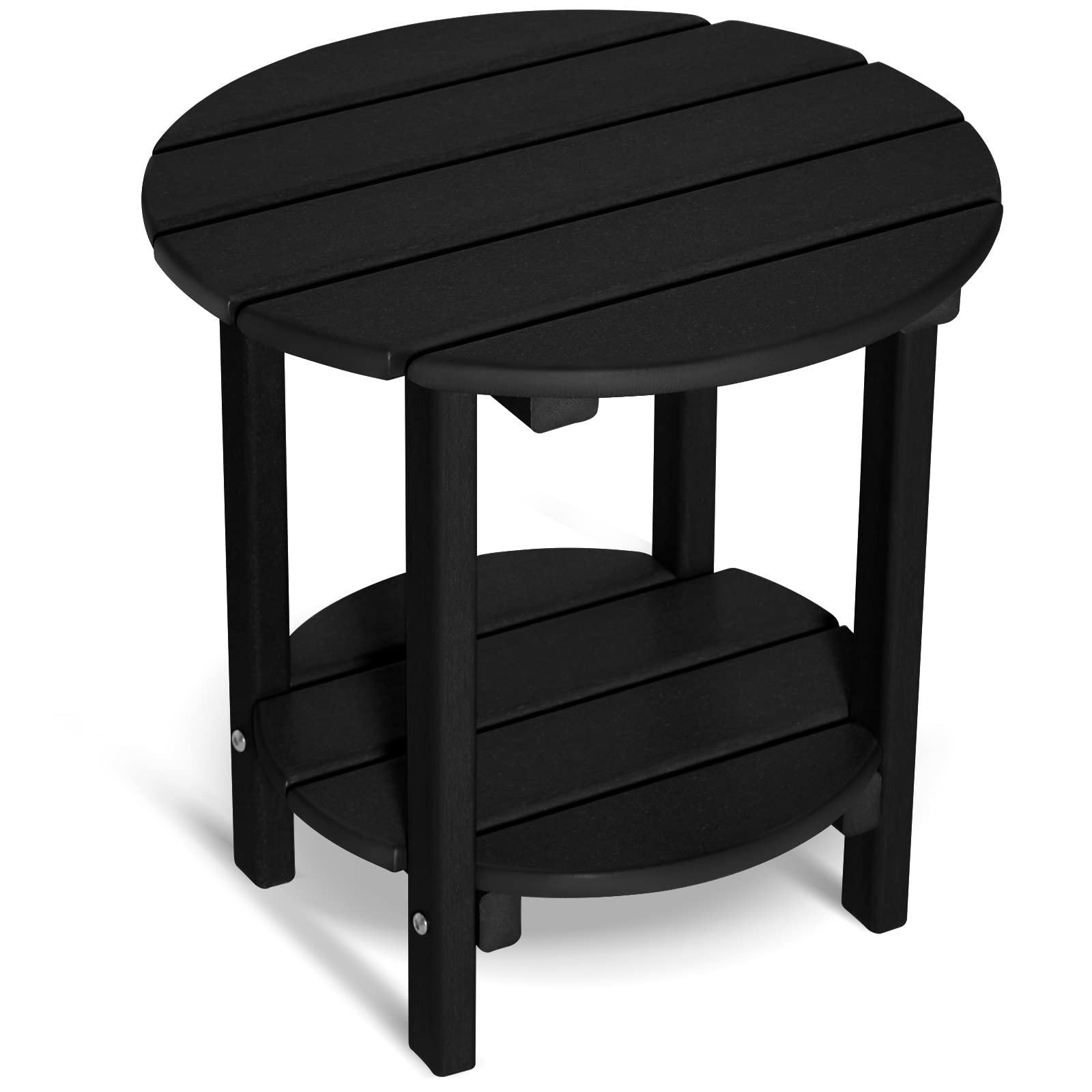 Ebern Designs 2 -Tier Round Outdoor Side Table Table Patio Side Table ...