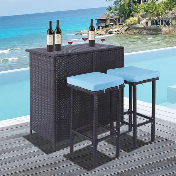Ebern Designs Uilani 2 - Person Rectangular Outdoor Dining Set with ...