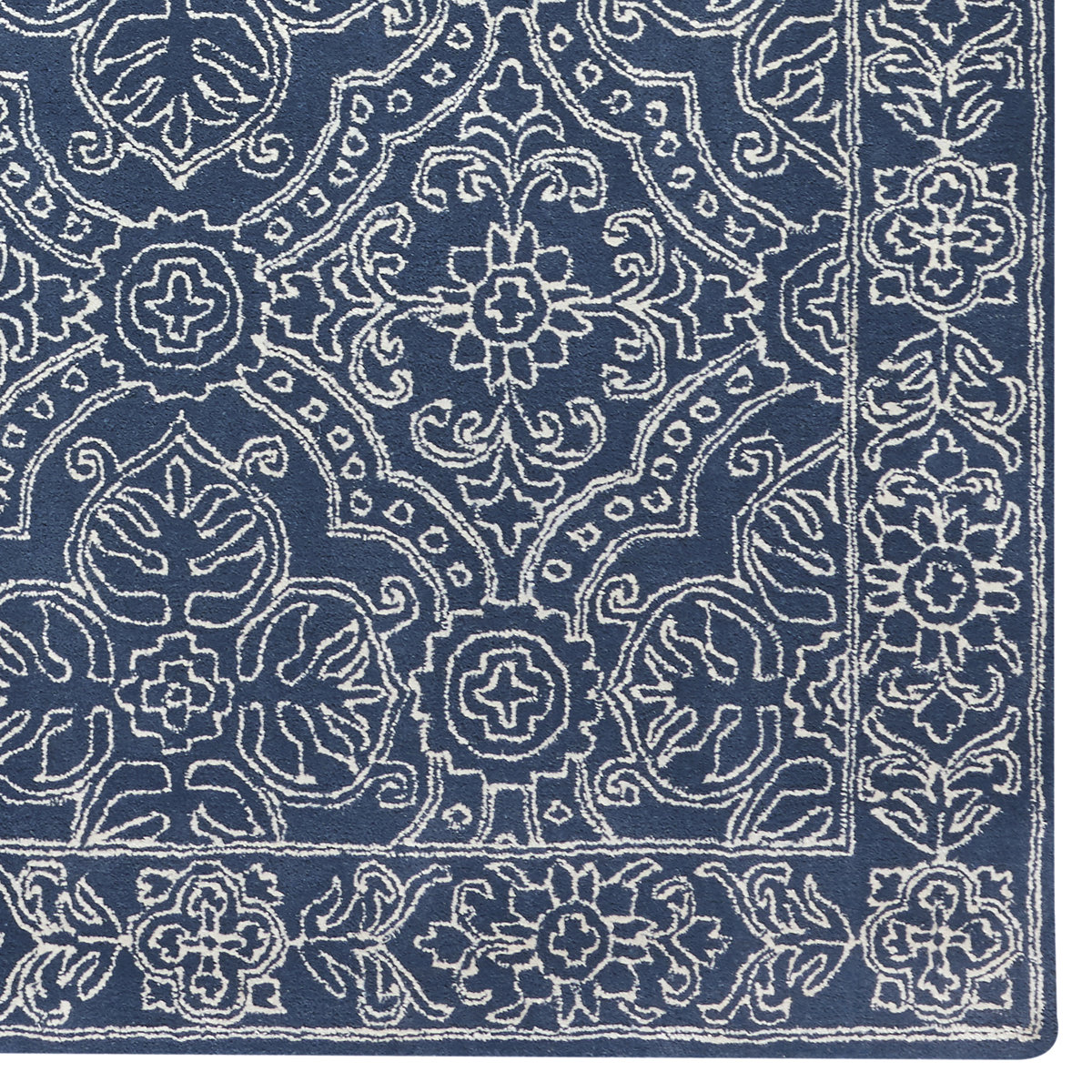 Charlton Home® Whiddon Floral Tufted Blue Area Rug | Wayfair