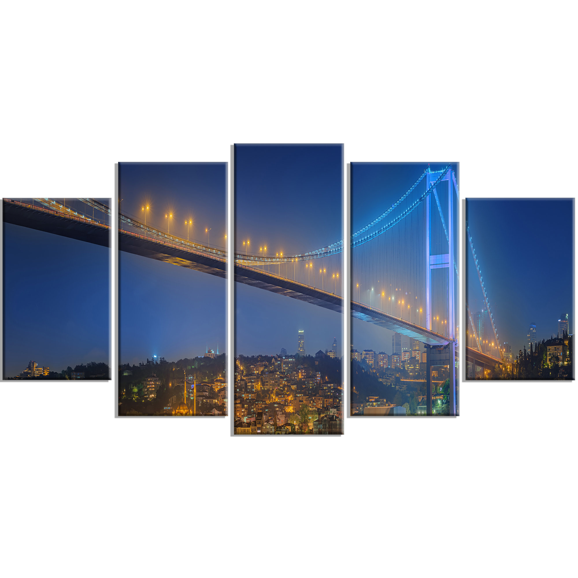 Design Art 'Bosphorus Bridge at Night Istanbul' Photographic Print ...