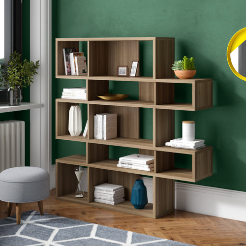 Ebern Designs Bristol 160cm H x 156cm W Geometric Bookcase | Wayfair.co.uk