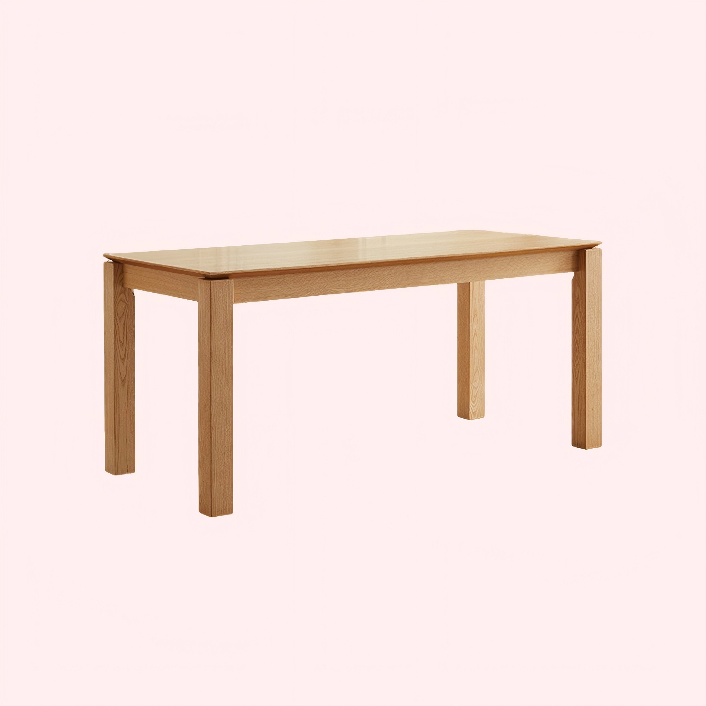 Brass Foam 70.87"Retro Solid Wood Oak Natural Color Dining Table | Wayfair