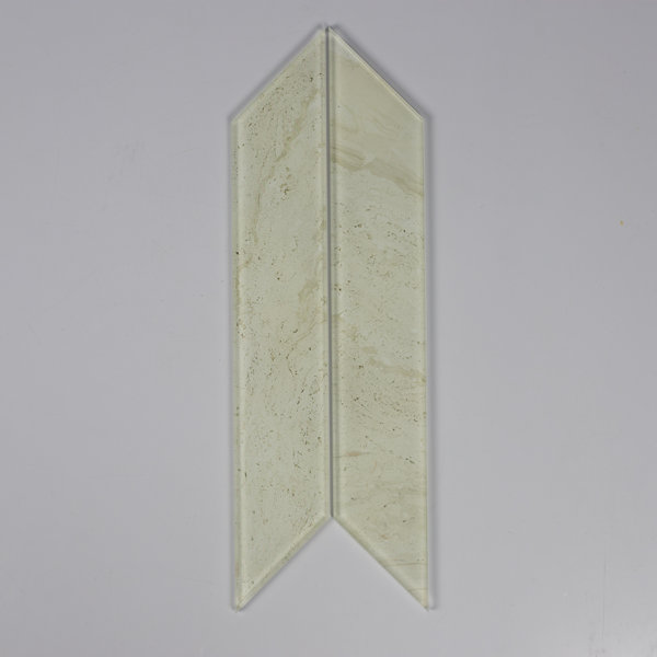 Abolos Nature 3.75 in. x 11.75 in. Marble Look Glass Straight Edge ...