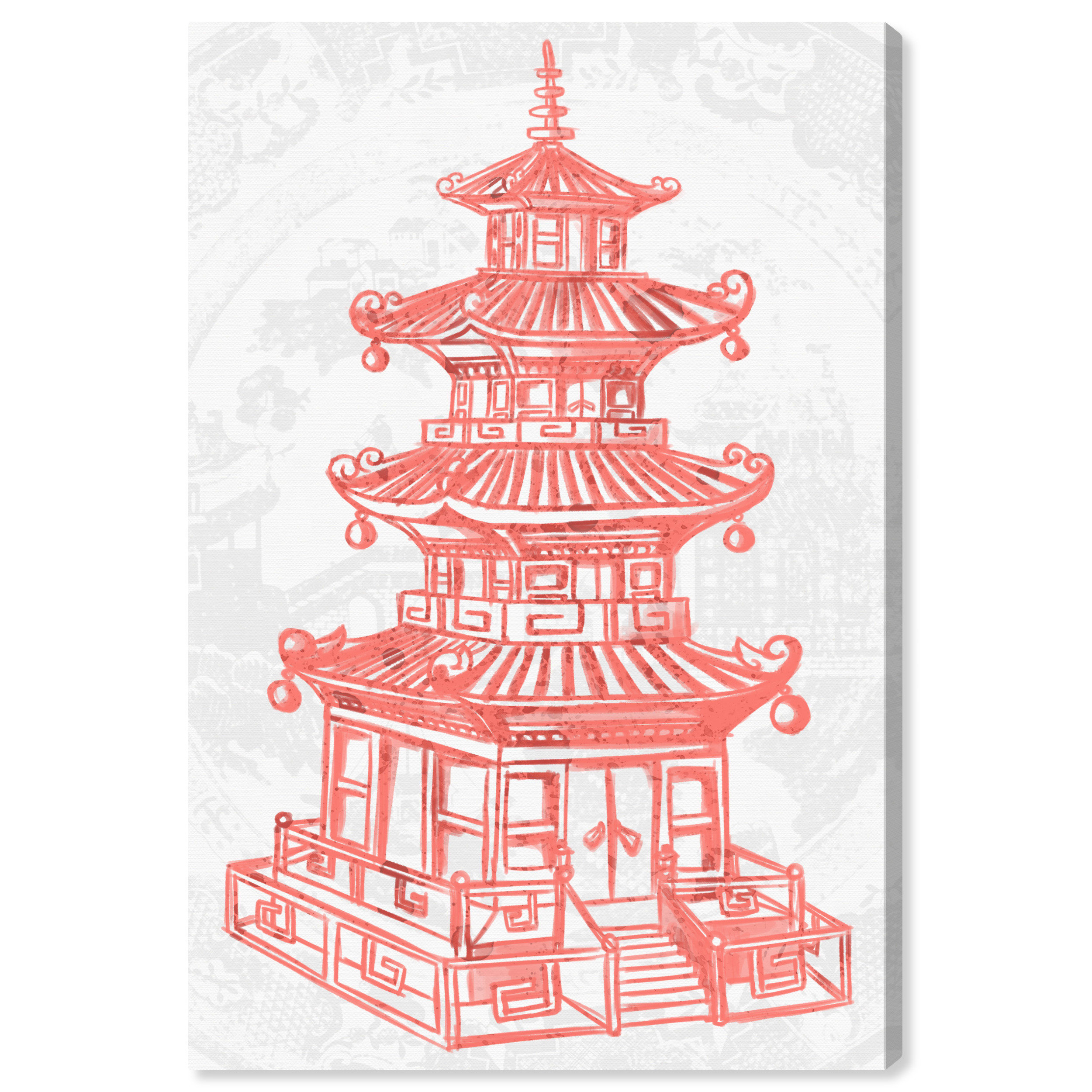 Bungalow Rose 'Julianne Taylor - Pagoda Coral' Print on Canvas | Wayfair