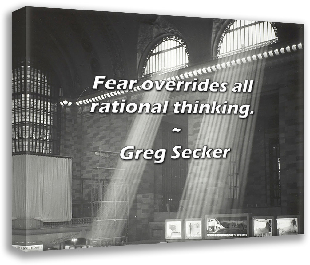 Trinx Greg Secker Quote: Fear overrides all rational thinking. | Wayfair