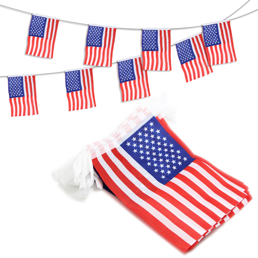 Trinx USA American String Pennant Flags 33 Feet 38 Flags | Wayfair