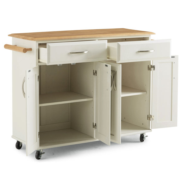 Charlton Home® Hamilton Solid Wood Kitchen Cart & Reviews | Wayfair