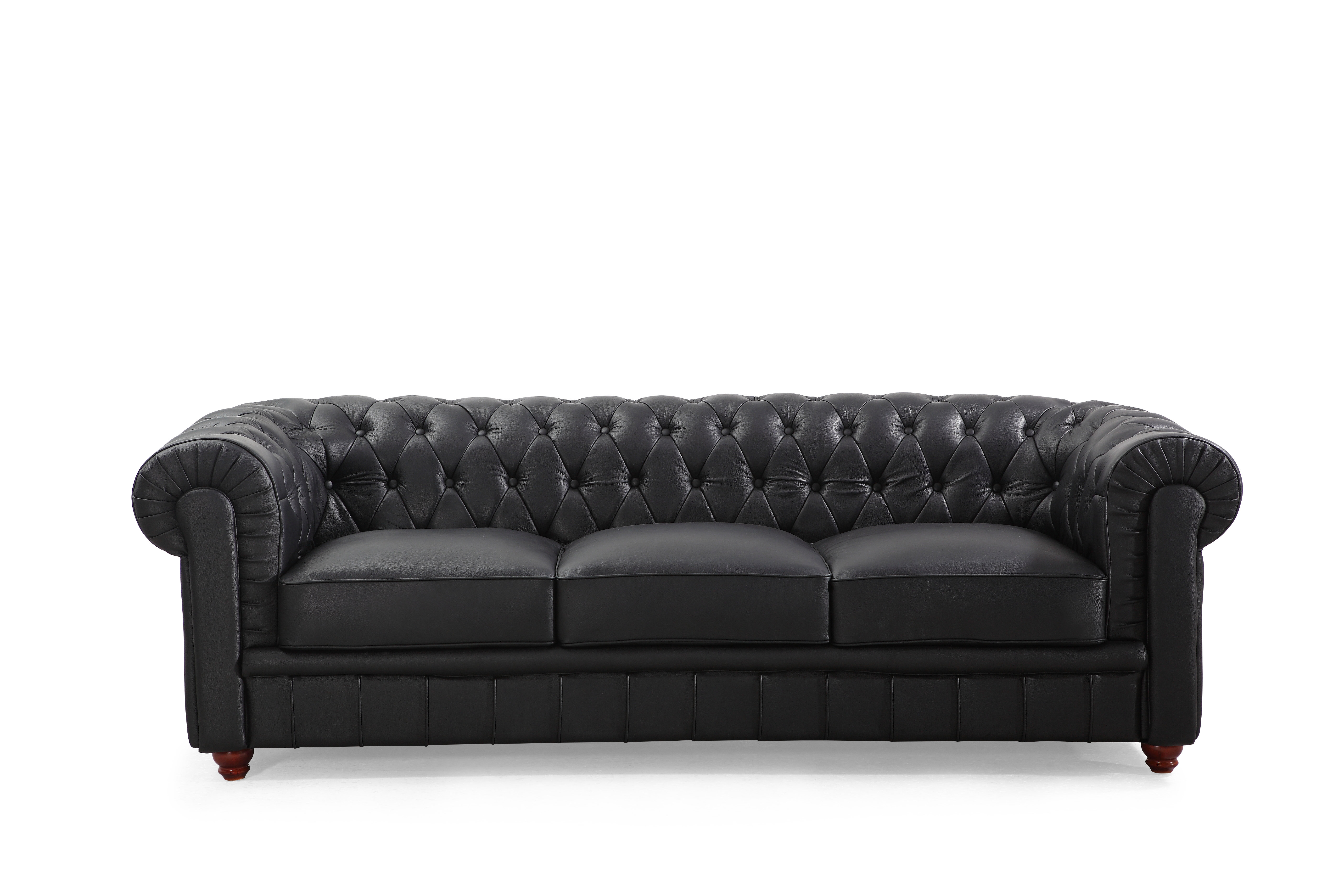 Darby Home Co Chesterfield Sofa Leather, Upholstered PU Sofa With ...