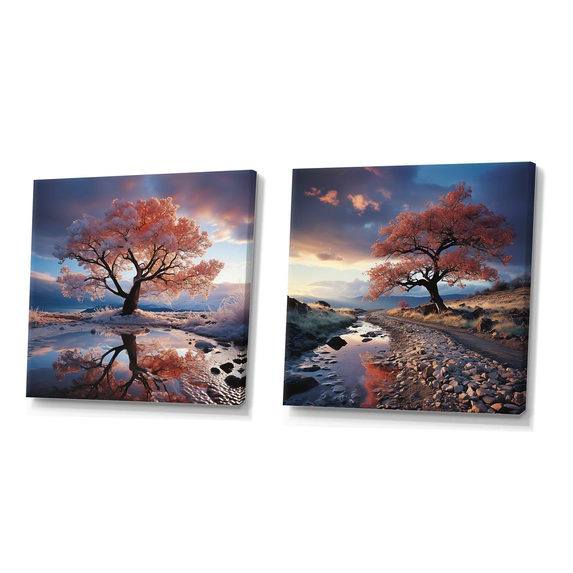 Lark Manor™ Tree Rainbow Winter Scenery - Trees Square Collage Set Of 2 ...
