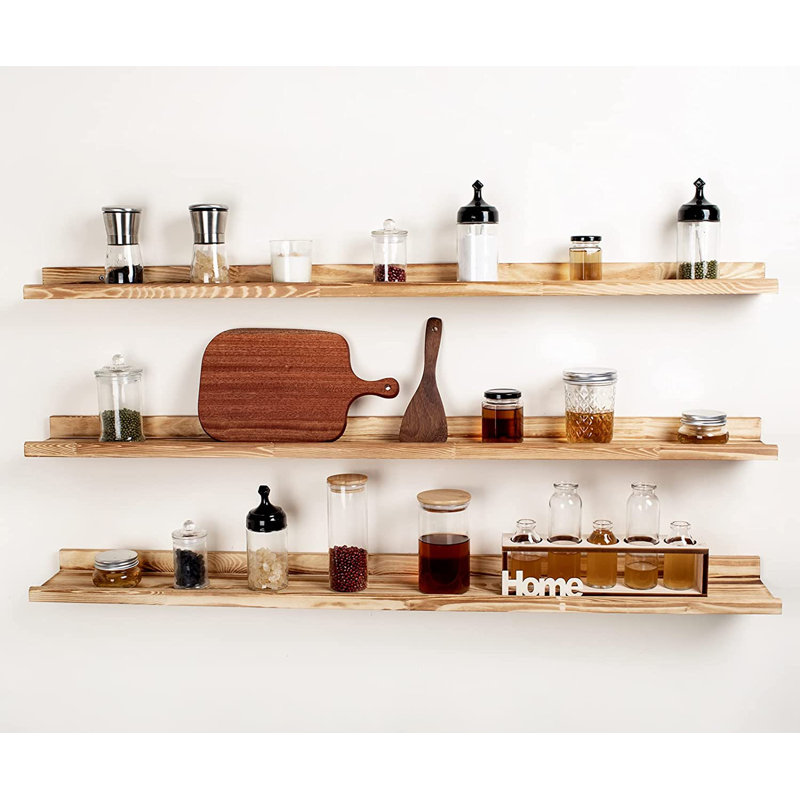 Xiangong 3 Piece Wood Floating Shelf | Wayfair
