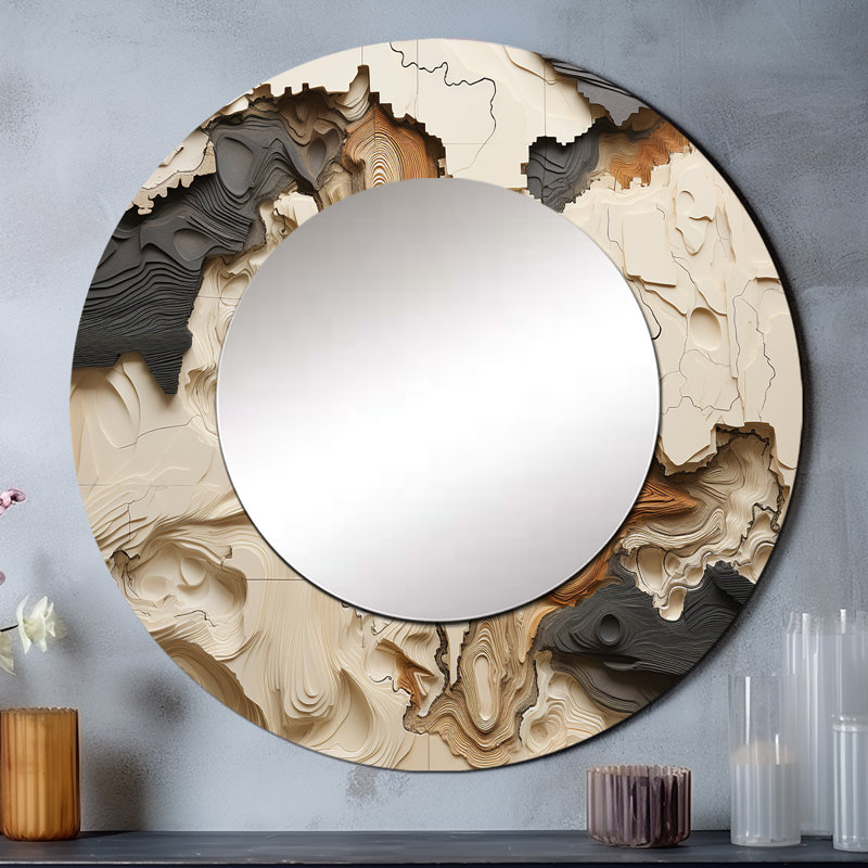 Design Art Beige And Brown African River Collage - Abstract Shapes ...